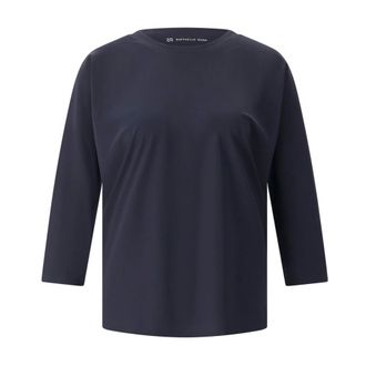 Raffaello Rossi Femme, Blouses et Chemises, Bleu, Taille: 44 FR Chemisier &agrave; col rond et manches 3/4