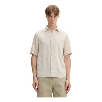 Marc O'Polo Homme, Chemises, Beige, Taille: 2XL Chemise Manches Courtes en Lin