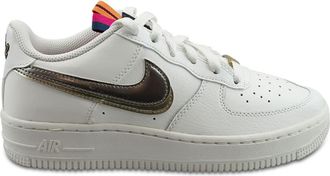 Nike Air Force 1 LV8 Double Swoosh Silver Gold Blanc
