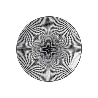 Ritzenhoff & Breker Takeo Stripes Dessertteller, 21 cm, Runder Fr&uuml;hst&uuml;cksteller mit vollfl&auml;chigem Dekor, Skandinavisches Design, Mix-&-Match-Geschirr, Porzellan, Wei&szlig; und