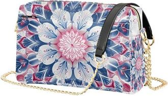 Mnsruu Sacs à bandoulière pour femme, motif géométrique mandala, sacs à main en cuir