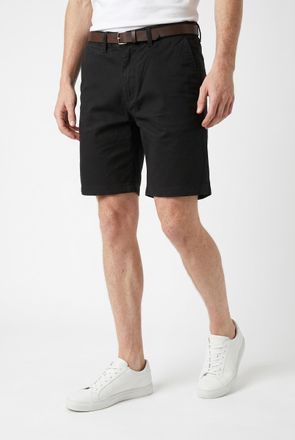 Jack & Jones Chinoshorts JACK & JONES JPSTADAM BELTED CHINO SHORTS SRT, Herren, Gr. XXL, N-Gr, schwarz, Web, Obermaterial: 98% Baumwolle, 2% Elasthan, unifarben, r