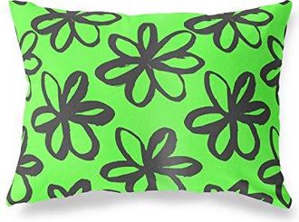 Bonamaison Le Jardin du Lin Kissenbezug Zierkissenbezug Neon Gr&uuml;n-Rauch Kissenbezug, F&uuml;r Bett, Auto, Sofa, Haus, Wohnzimmer, Schlafzimmer, Dekoration, 45x60 Cm -