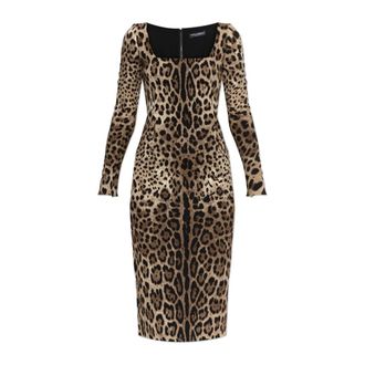 Dolce & Gabbana Kleid mit Animal-Print - - Dresses - Damen - Braun - L