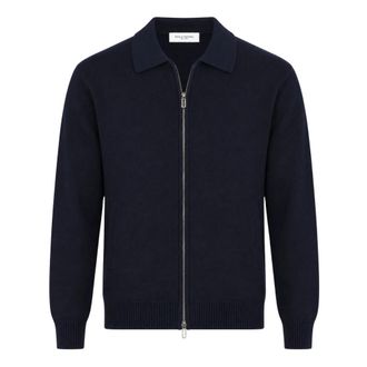 Paolo Pecora Gestrickte Strickjacke mit Rei&szlig;verschluss - - Knitwear - Herren - Blau - L