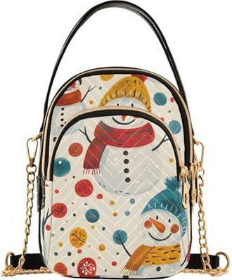 Mnsruu Sac à bandoulière pour femme avec motif bonhomme de neige, flocon de neige, vacances, hiver, Noël, sac à main, petit sac à bandoulière avec sangle rég