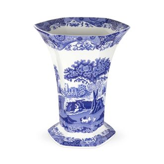 Portmeirion Blue Italian Sechseckige Porzellanvase Kollektion, 27 cm groß, blau/weiß