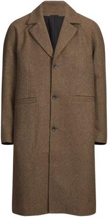 Les Deux Manteau classique boutonn&eacute; coupe droite en laine m&eacute;lang&eacute;e