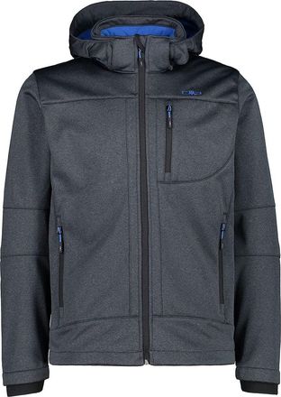 F.lli Campagnolo M Jacket Zip Hood Softshell Melange Grau - Winddichte wasserdichte Herren Softshell Jacke, Gr&ouml;&szlig;e 58 - Farbe Asphalt