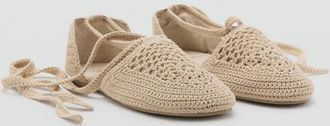Mango Sandale crochet naud beige - Femme - 36 - MANGO