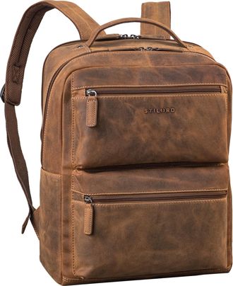 STILORD Gustavo Echt Leder Rucksack für Herren und Damen - Großer Rucksack mit Laptopfach 15-16 Zoll - Stylisher Arbeitsrucksack mit Trolley-Halterung für Rei