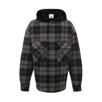 Diego Venturino Homme, Vestes, Multicolore, Taille: L Veste Chemise &agrave; Carreaux avec Capuche