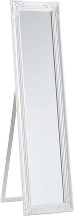 CARRYHOME Standspiegel, Weiß Hochglanz, Holz, Glas, Eukalyptusholz, massiv, rechteckig, 44x168x5 cm, Ganzkörperspiegel, Spiegel, Standspiegel