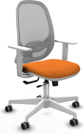 Piqueras y Crespo Schreibtischstuhl, Rollen aus Gummi, mit wei&szlig;en Armlehnen, h&ouml;henverstellbare Lendenwirbelst&uuml;tze, ausgestattet mit Syncro/Translack und Schneideschaum,