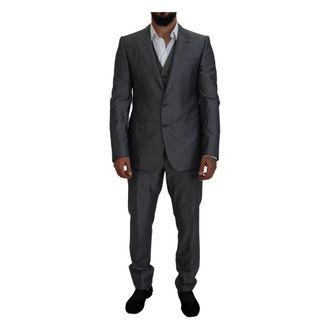 Dolce & Gabbana Grauer Slim Fit Anzug - Sicilia 3-teilig - - Suits - Herren - Grau - XS