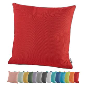 Heimtexland Outdoor Lounge Dekokissen Lotus Effekt wetterfest schmutz- und wasserabweisend Garten Kissen 45x45 Outdoorkissen Typ551 Rot