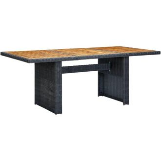 vidaXL Vidaxl - Table de jardin Gris fonc&eacute; R&eacute;sine tress&eacute;e et bois dacacia