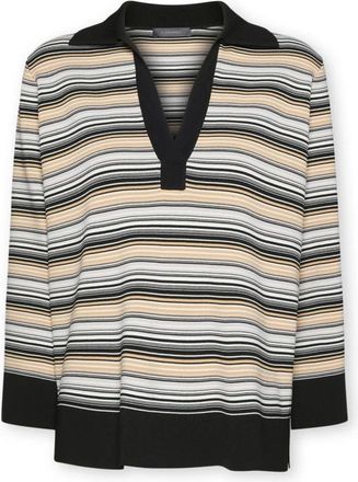 Elena Miro Femme, Pulls, Noir, Taille: 46 FR Jersey Ray&eacute; en M&eacute;lange de Viscose