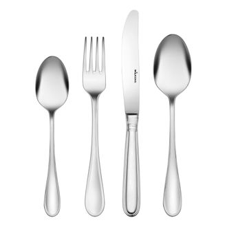 Wilkens 4-teiliges Kinderbesteck Schwedisch Faden - Edelstahl rostfrei - Personalisierbar - Geschenk zur Taufe oder Geburt - Besteckset f&uuml;r Kinder