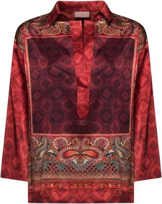 Pierre-Louis Mascia Femme, Blouses et Chemises, Rouge, Taille: 42 FR Adastrgum Chemise en soie