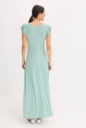 Bonprix Maxikleid f&uuml;r festliche Anl&auml;sse, mit kurzem Arm und Mini-Fl&uuml;gel&auml;rmel