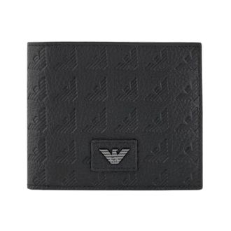 Emporio Armani Leder Geldb&ouml;rse Adler Design - - Accessories - Herren - Schwarzk - ONE SIZE
