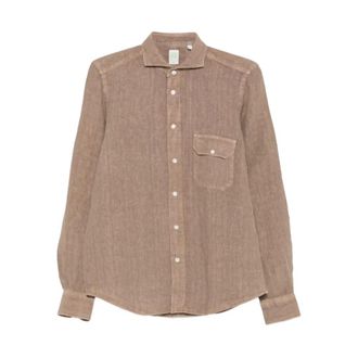 Finamore Homme, Chemises, Brun, Taille: M Chemises