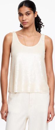 Arket Tanktop Mit Pailletten -Beige