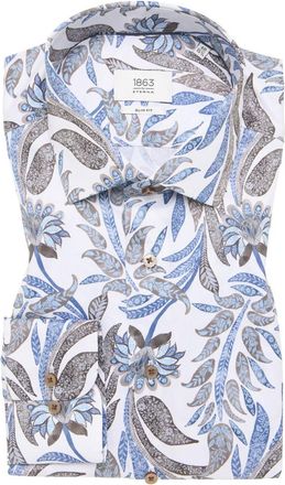 Eterna Baumwollhemd mit floralem Print, Slim Fit in