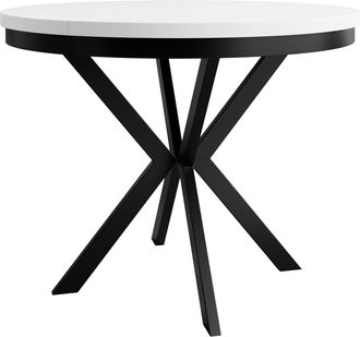 Mirjan24 Ausziehbarer Esstisch Ewagio 100, Runder Esszimmertisch für 2-4 Personen, Beine aus Stah, Praktischer Tisch für Küche, Geeignet für Wohnzimmer (Arktis