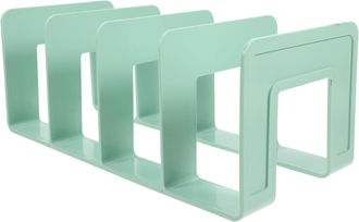 Hemobllo Schreibtisch Organizer Buchst&uuml;tze aus Gr&uuml;nem Kunststoff mit 4 F&auml;chern Stabile Buchhalter f&uuml;r Schwere B&uuml;cher Platzsparender B&uuml;ro Buchorganizer ohne Mon