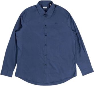 Burberry Homme, Chemises, Bleu, Taille: XS Chemise en popeline de coton brod&eacute;e