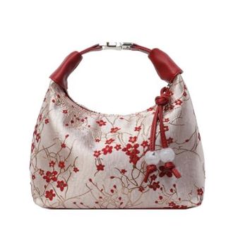 Generic &Eacute;l&eacute;gant sac &agrave; main &agrave; bandouli&egrave;re avec broderie de style chinois, sac &agrave; main portable en toile, Rouge, Blue