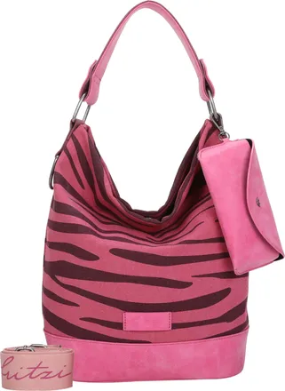 Fritzi Aus Preußen Damen Izzy07 Canvas Hobo-Tasche, Zebra Pink