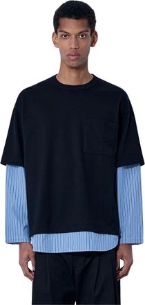 Comme Des Gar&ccedil;ons Homme, Tops, Noir, Taille: XL Layered Crewneck T-Shirt