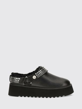 Pinko Martina Schneestiefel aus Leder mit Nieten und Shearling-Futter auf Plateausohle