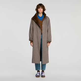 Sandro Manteau oversize &agrave; carreaux