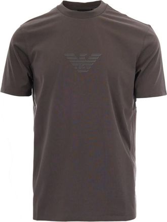 Emporio Armani Homme, Tops, Brun, Taille: S T-shirt ras du cou avec &eacute;cusson logo sur le devant