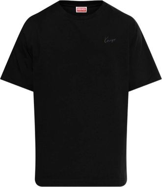 Kenzo Homme, Tops, Noir, Taille: M Signature Embroidered T-Shirt