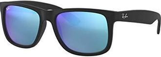 Ray-Ban Justin Montures de Lunettes, Noir (Black Rubber/Green Mirror Blue), 51 mm Unisex-Adult