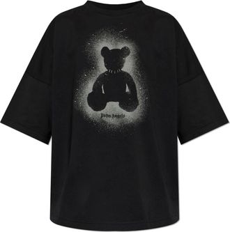 Palm Angels Homme, Tops, Noir, Taille: XL T-Shirt &agrave; Logo Imprim&eacute;