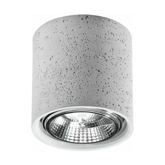 Licht-Erlebnisse Spot de plafond gris &Oslash; 14 cm b&eacute;ton massif GU10 apparent Spot de plafond cuisine salon couloir
