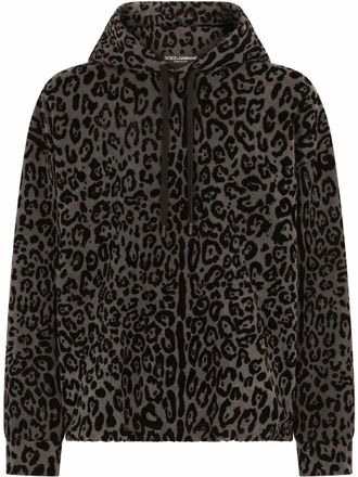 Dolce & Gabbana hoodie à imprimé léopard - Noir