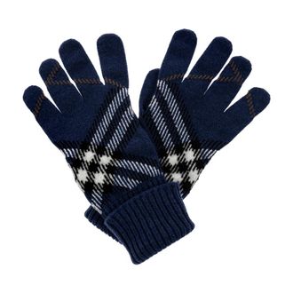 Burberry Handschuhe aus Kaschmir-Mix mit Check-Muster - - Accessories - unisex - Blau - M/L