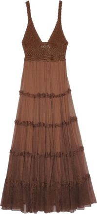 Ermanno Scervino Femme, Robes, Brun, Taille: 38 FR vestiti e tute poliestere