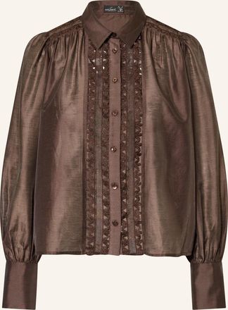 van Laack Van Laack Hemdbluse Vl-Alwia-Pb Mit Spitze braun