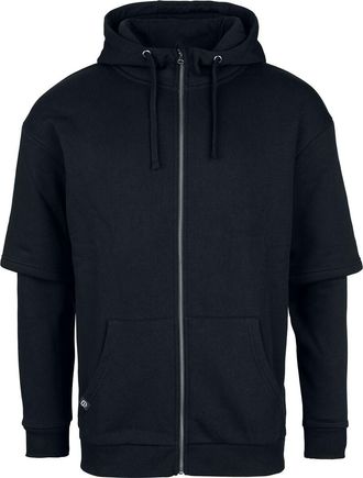 RED by EMP Herren Schwarze Kapuzenjacke im Double Layer Look S