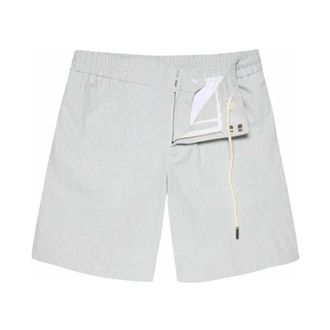 Orlebar Brown Seersucker Vague Bleu/Blanc Sable Rayure - Homme - Shorts - Blanc - Taille: W34
