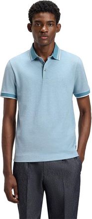 BOSS Herren H-Prout 141 Poloshirt aus Oxford-Baumwoll-Piqué mit Logo-Detail Hellblau XL