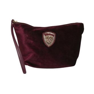 Blauer Samt-Clutch - - Bags - Damen - Rot - ONE SIZE
